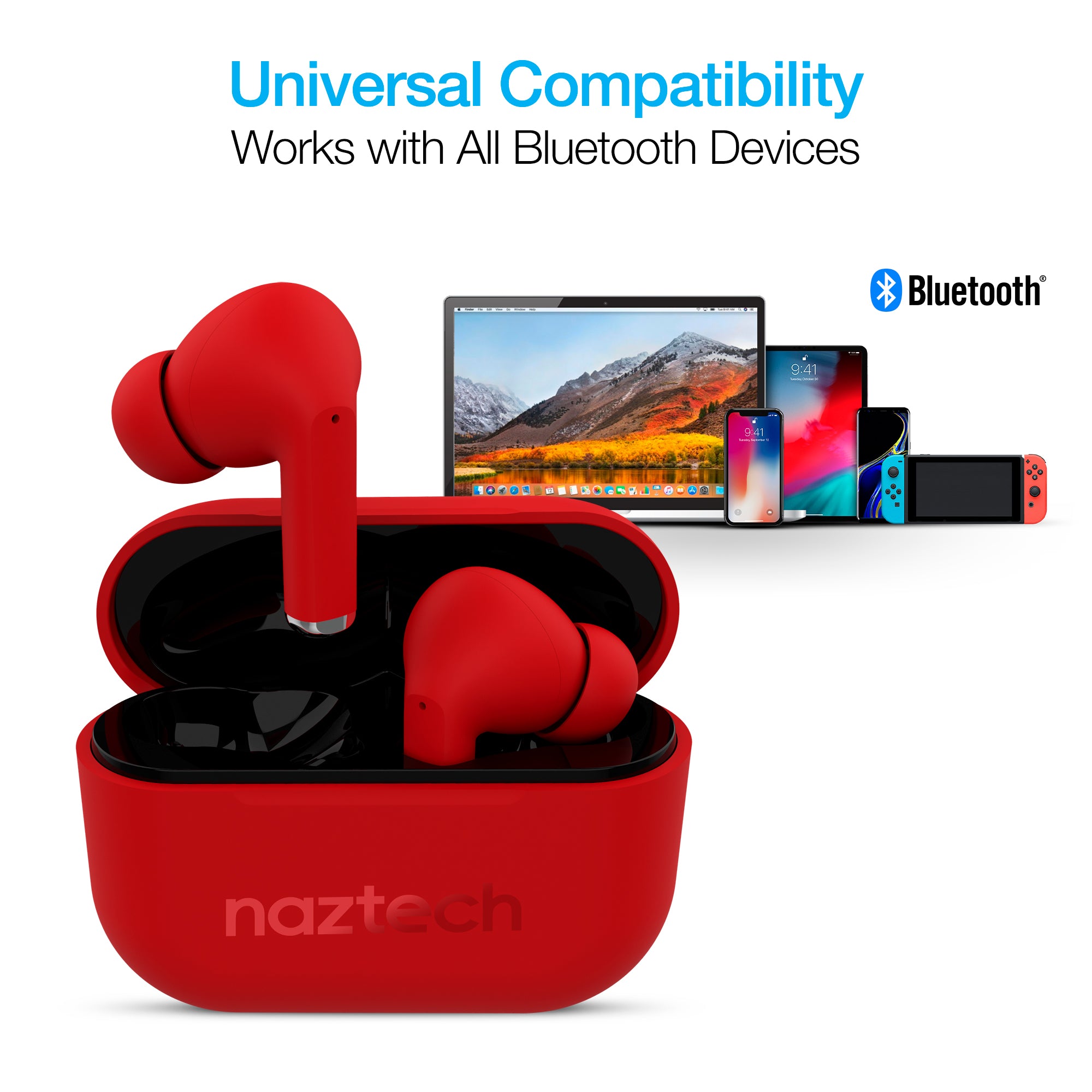 Naztech Xpods PRO True Wireless Earbuds with Wireless Charging Case ...